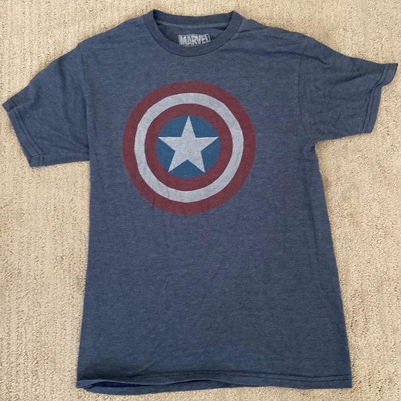 Marvel | Shirts | Marvel Blue Captain America Shield Tee Shirt Size ...
